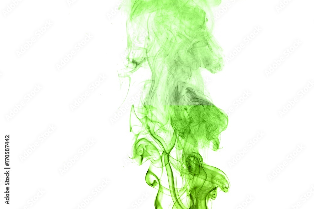 Green Flame White Background