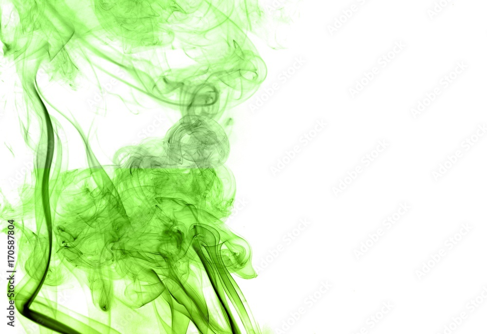 Green Flame White Background