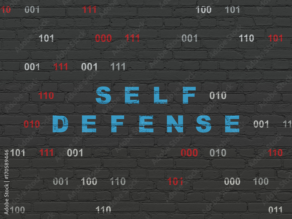 Protection concept: Self Defense on wall background Stock Illustration ...