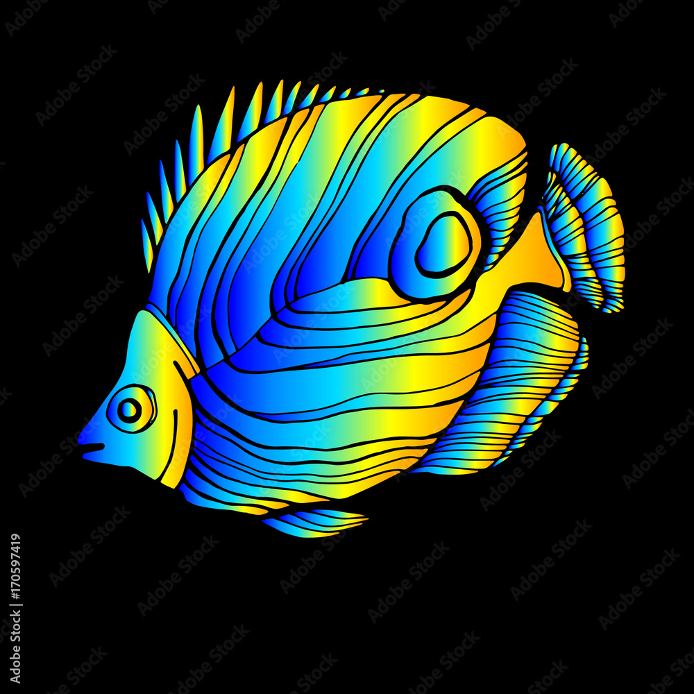 fish vector underwater sea ocean illustration marine Stock Illustration ...