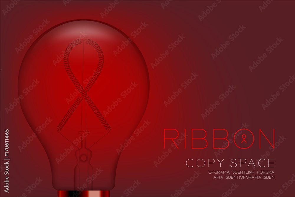 Alphabet Incandescent light bulb switch off set Ribbon charity campaign ...