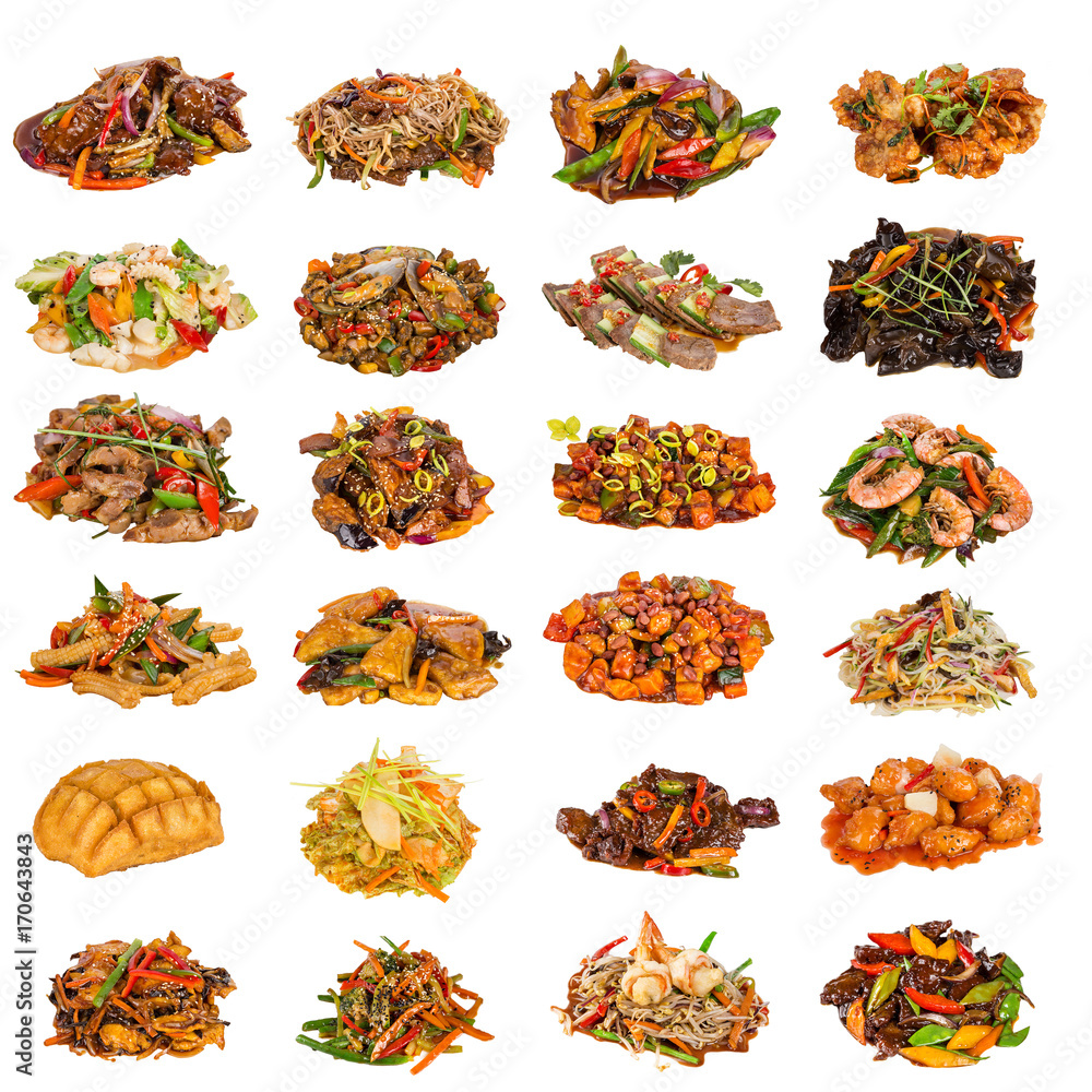 set of a different asian dishes in restaurant Stock Photo | Adobe Stock