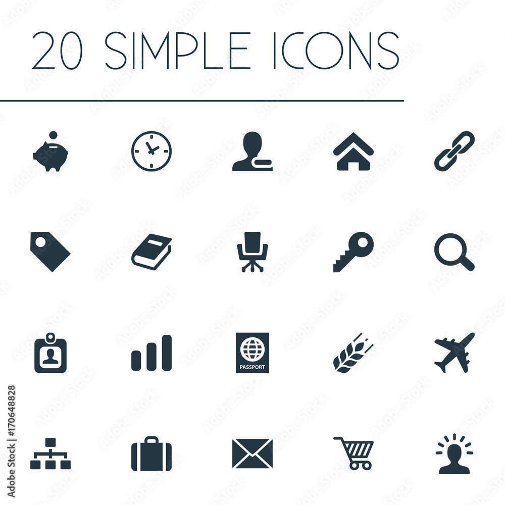 Vector Illustration Set Of Simple B2B Icons. Elements Piggy, Remove ...