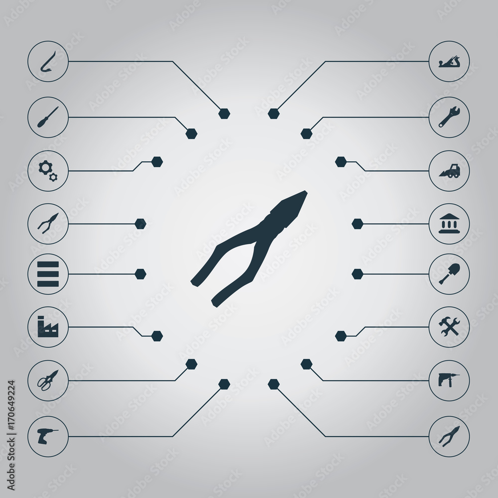 Vector Illustration Set Of Simple Work Icons. Elements Task, Spanner ...