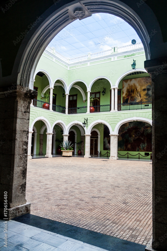Inner courtyard of Palacio de Gobierno (Government Palace) in Merida ...