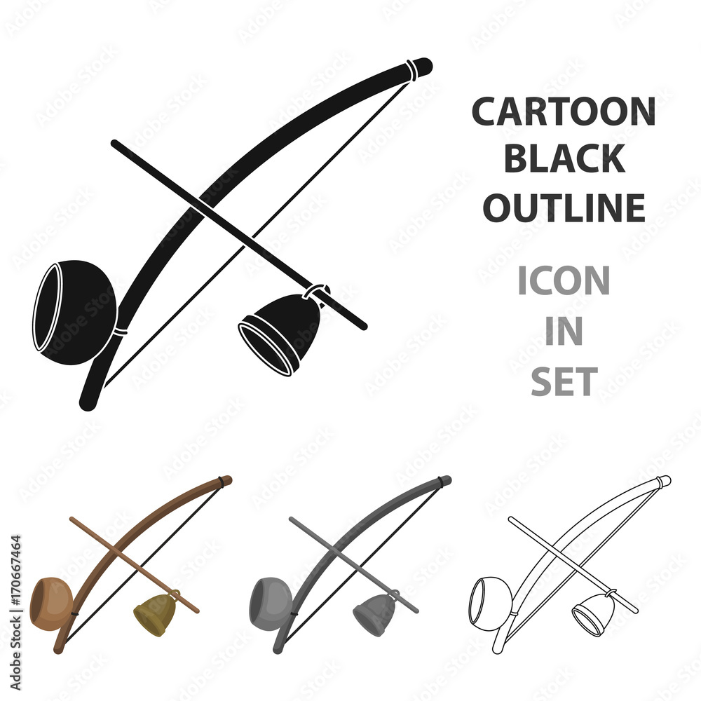 Berimbau icon in cartoon style isolated on white background. Brazil ...