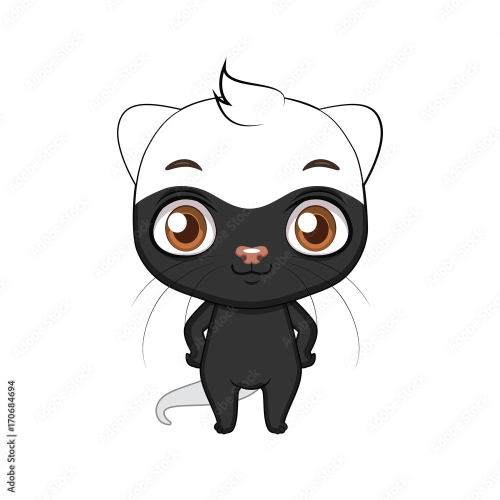 Cute stylized cartoon grison illustration ( for fun educational ...