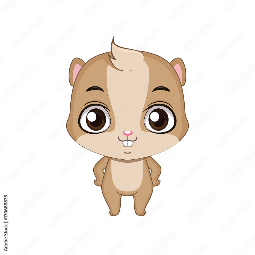 Cute stylized cartoon hamster illustration ( for fun educational ...