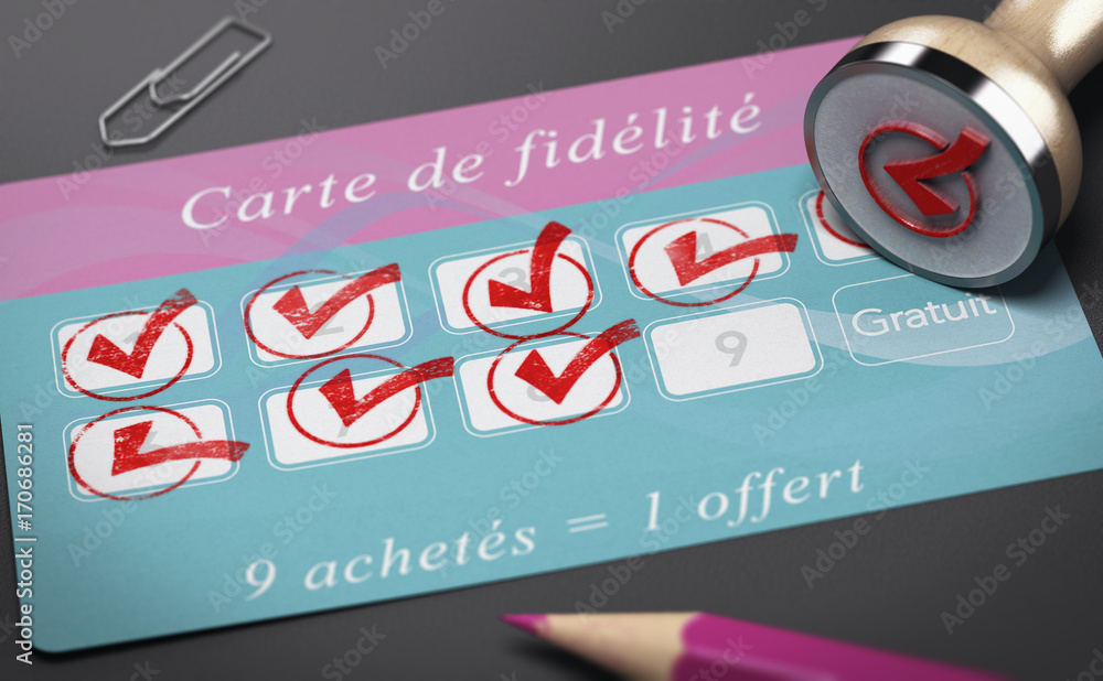 Carte de Fidélité, Fidéliser sa Clientèle Stock Illustration | Adobe Stock