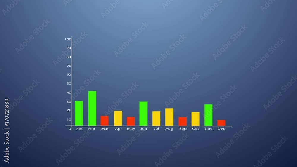 Bar graph with arrows axis. Grow, chart, statistic, business concept ...