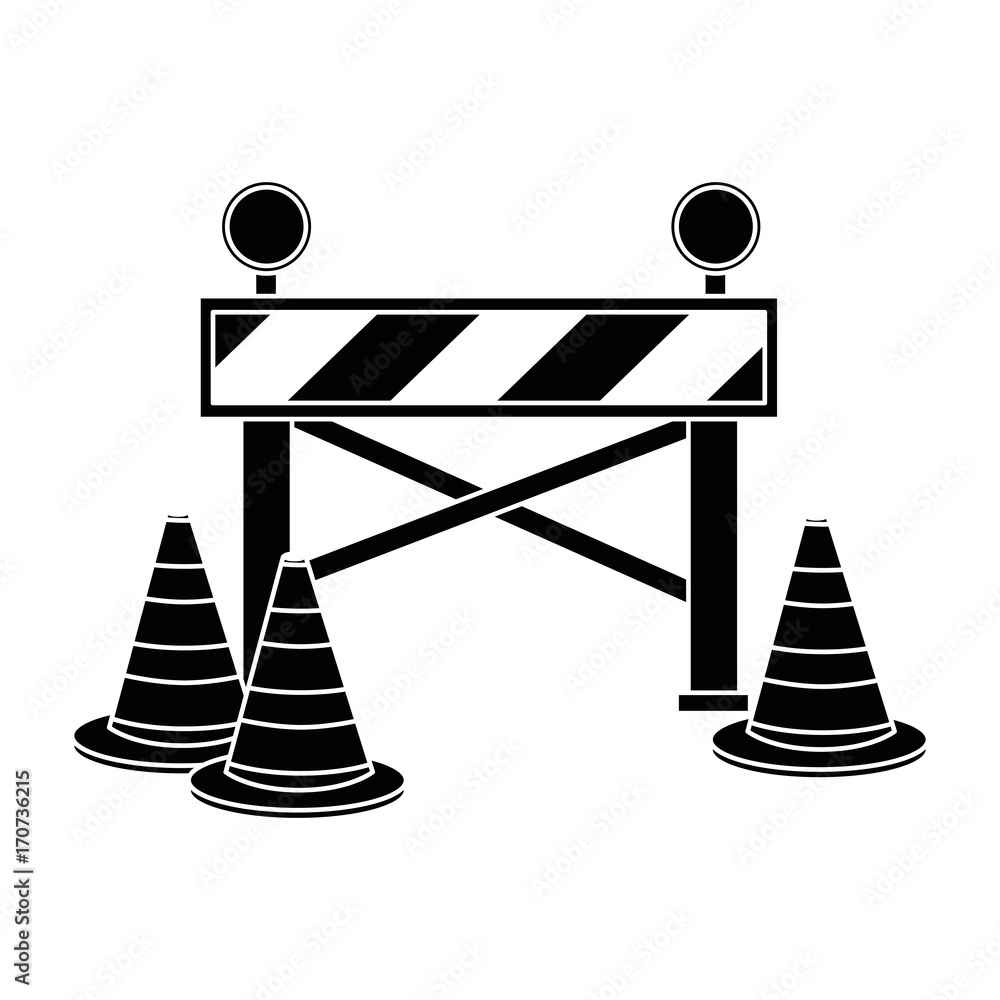 construction fence signal icon vector illustration design Stock Vector ...