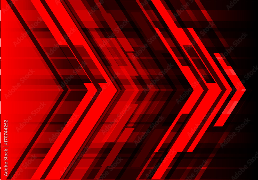 Abstract red arrow design modern technology futuristic background ...
