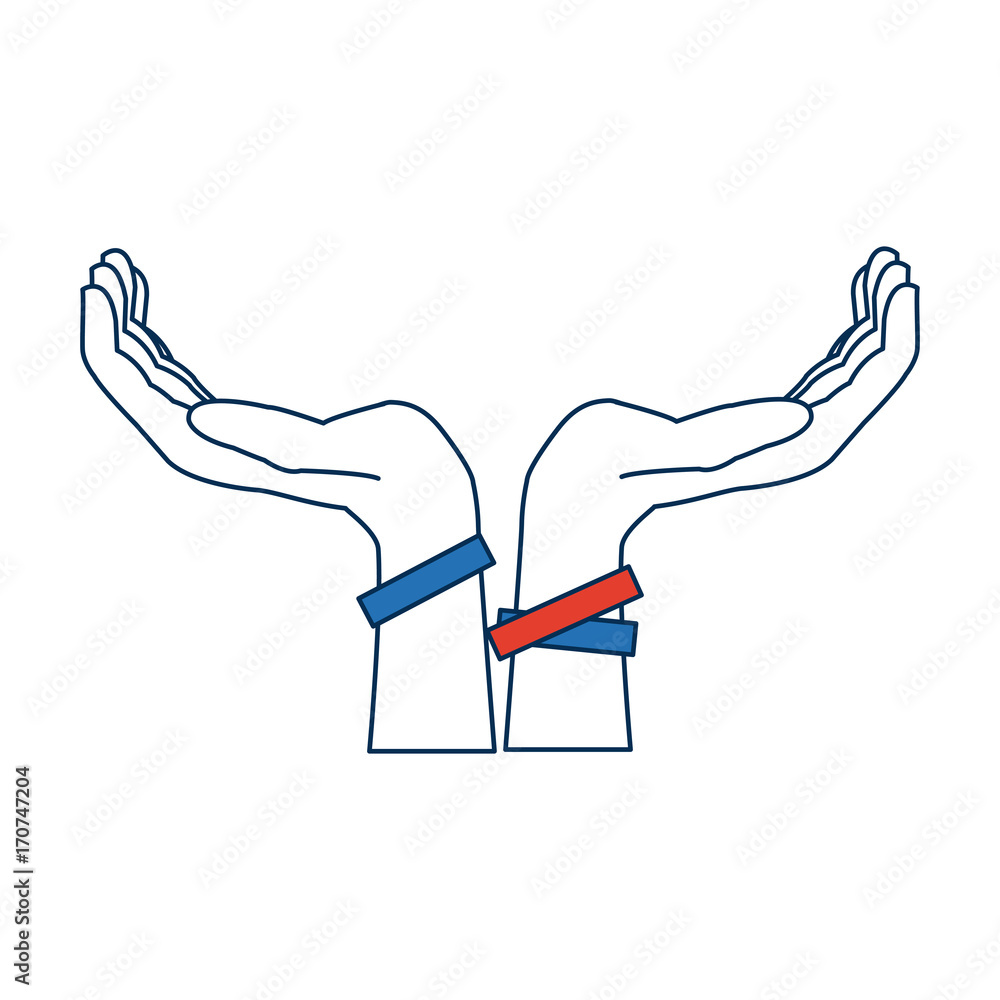 two hands support help gesture symbol vector illustration Stock Vector ...