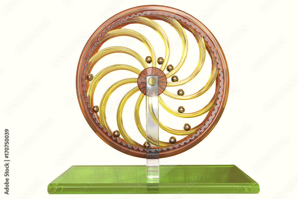 Perpetual motion machine, Perpetuum mobile, 3D illustration. 3D model ...