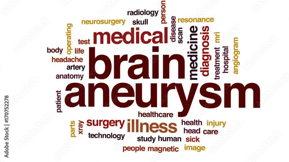 Brain aneurysm animated word cloud, text design animation. Stock 비디오 ...