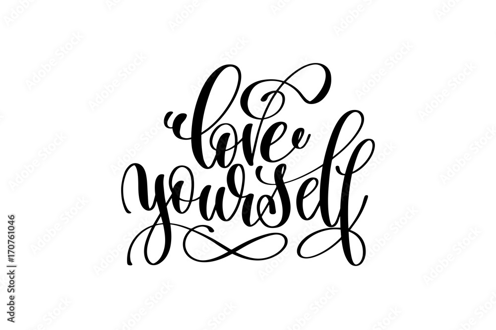 love yourself - hand written lettering inscription Stock Vector | Adobe ...