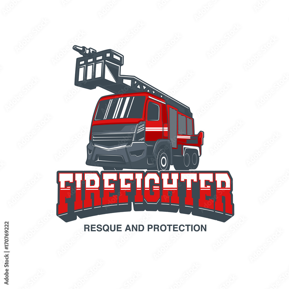 Firefighters vector emblem Stock Vector | Adobe Stock