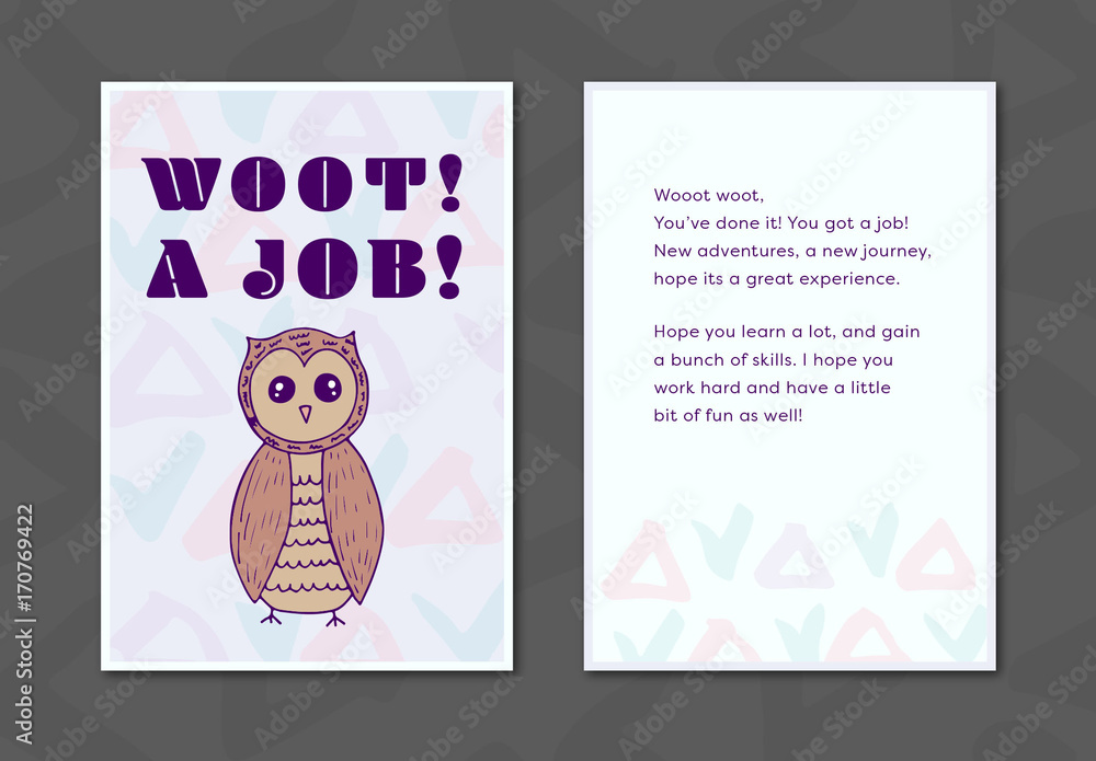 New Job Greeting Card Layout 8 Stock Template | Adobe Stock