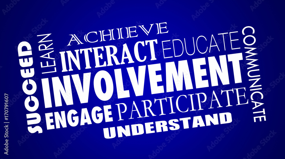 Involvement Engage Participate Interact Word Collage 3d Illustration ...