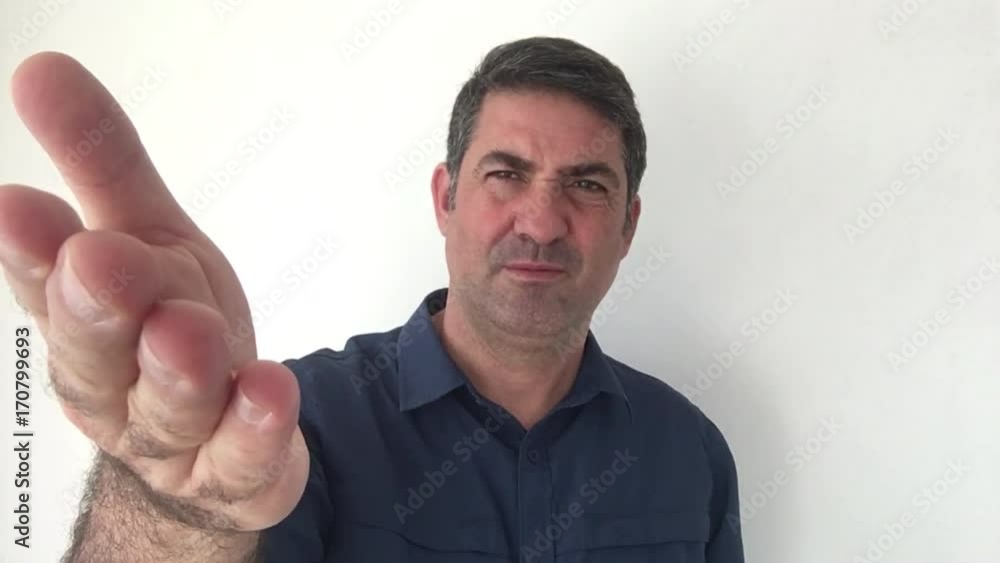 Vidéo Stock Italian man demonstrate Look at him sign of Italian hand ...