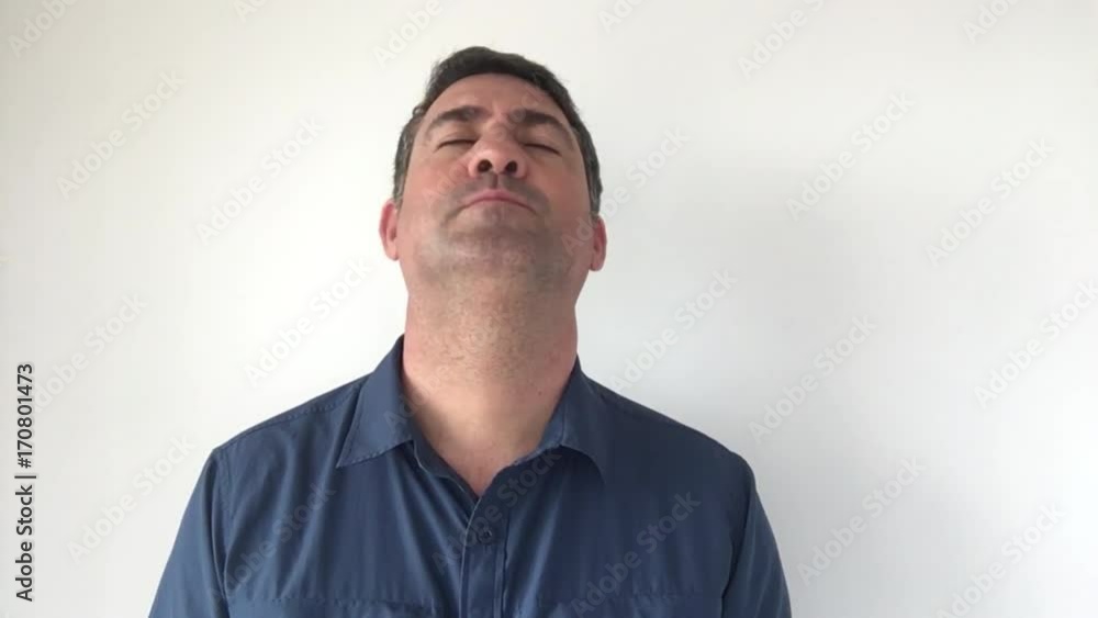 Italian man demonstrate No sign of Italian hand gestures. Body language ...