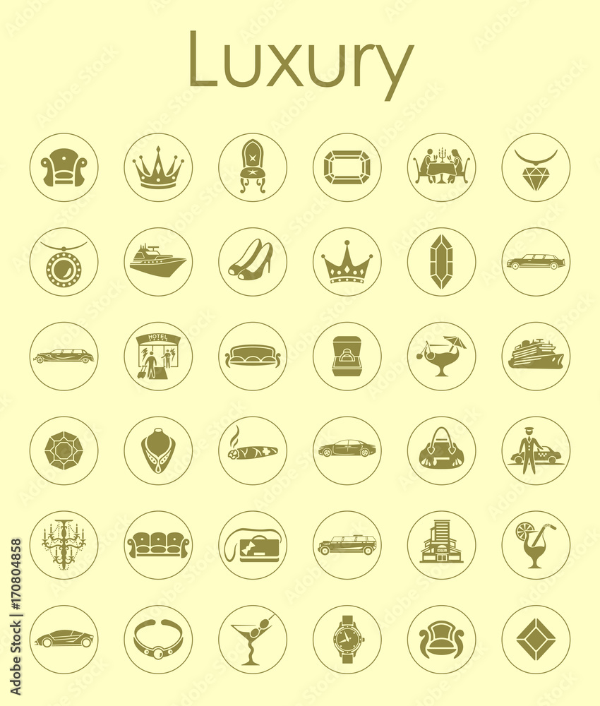 Set of luxury simple icons Stock Vector | Adobe Stock