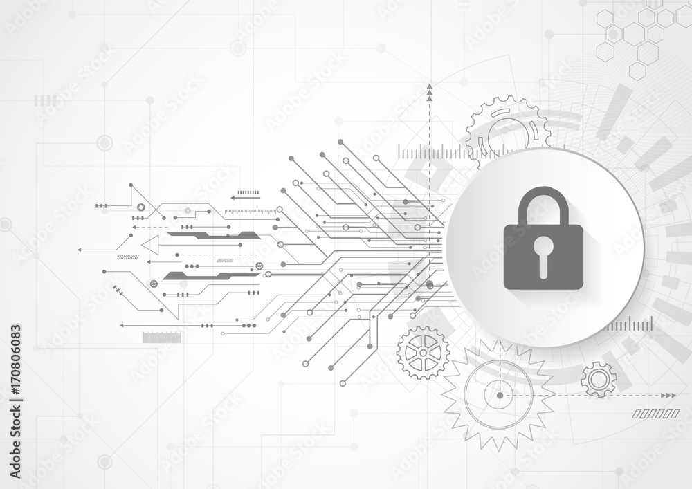 Abstract security digital technology. Protection concept background ...