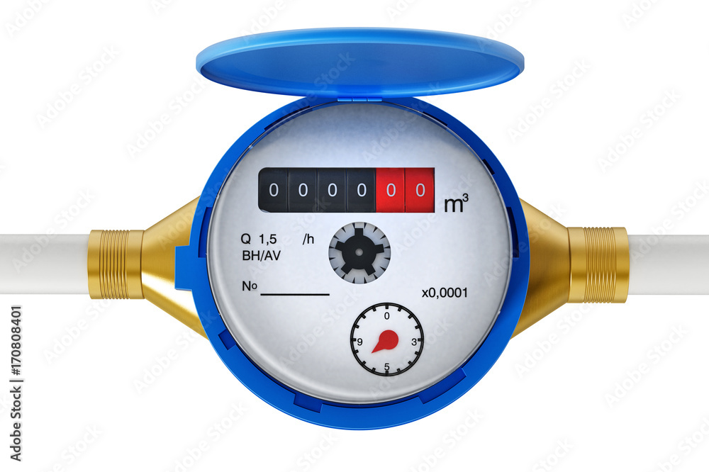 Water meter isolated on white background. 3D illustration Stock ...