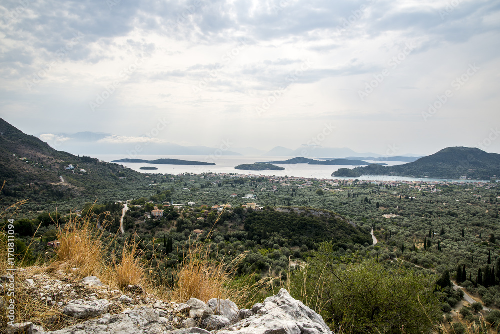 Panorama of Vlicho.Vlicho is a 2km long and narrow village next to the ...