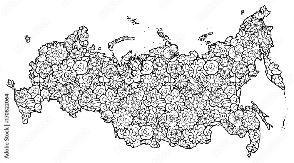 russian geographic coloring map