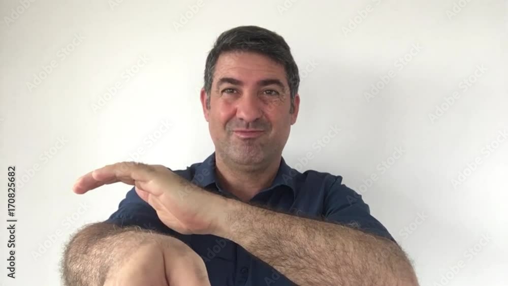 Italian man demonstrate You got it sign of Italian hand gestures. Body ...