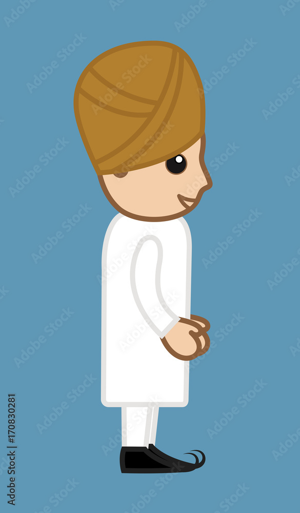Cartoon Young Sardar Boy Stock Vector | Adobe Stock