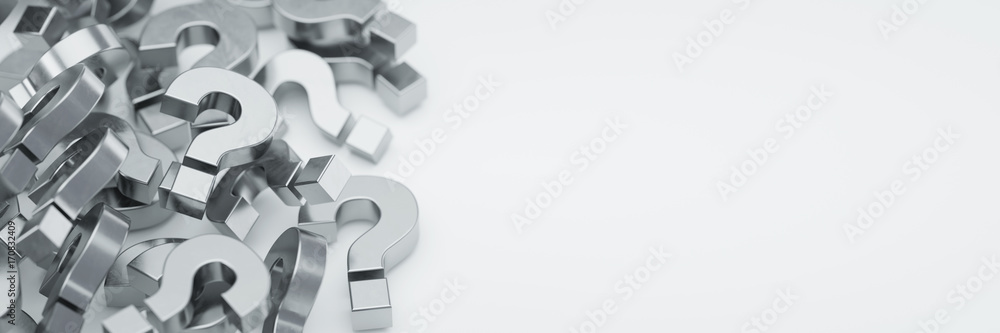 Group of question marks metal 3d rendering Stock Illustration | Adobe Stock