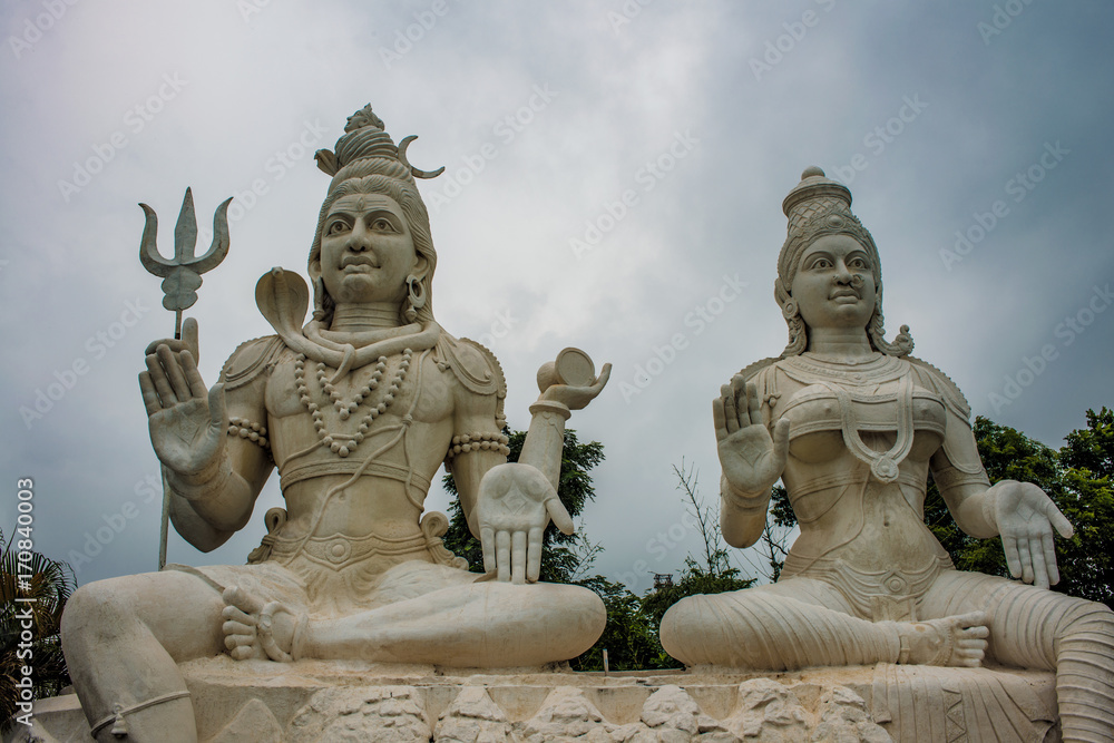 Visakhapatnam India: Shiva Parvathi statues on Kailasagiri hill in ...