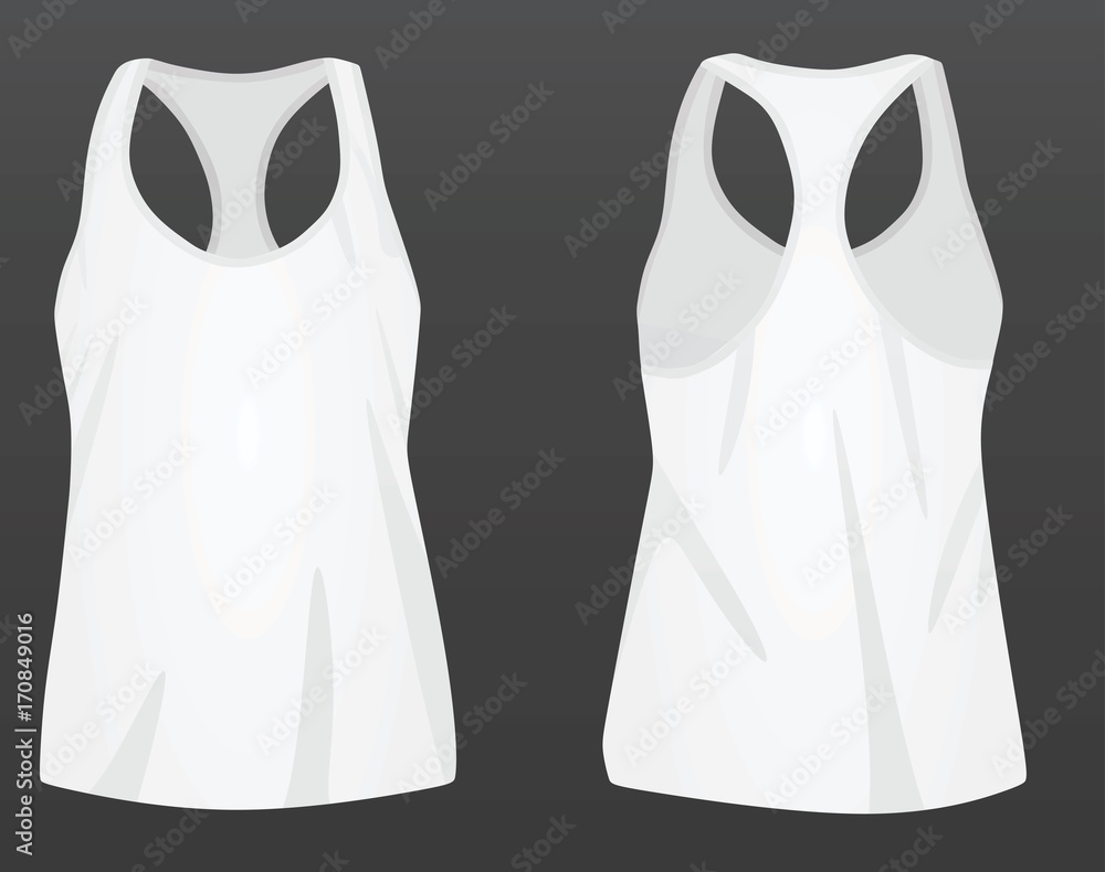 Women white top tank. vector illustration Stock Vector | Adobe Stock