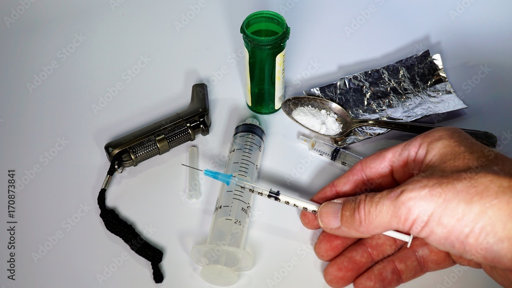 Opioids - Drug Addiction - Opioid Epidemic - Syringe and Drug ...