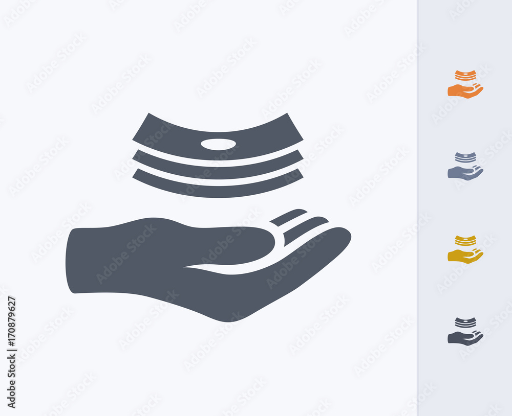 Hand Receiving Cash - Carbon Icons. A professional, pixel-perfect icon ...
