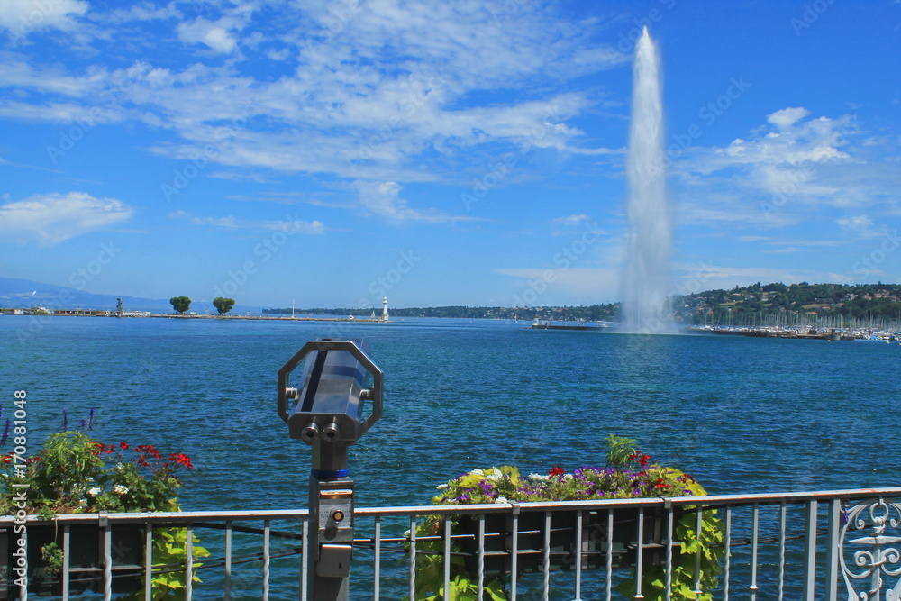 Jet d'eau et lac de Genève, Suisse Stock Photo | Adobe Stock