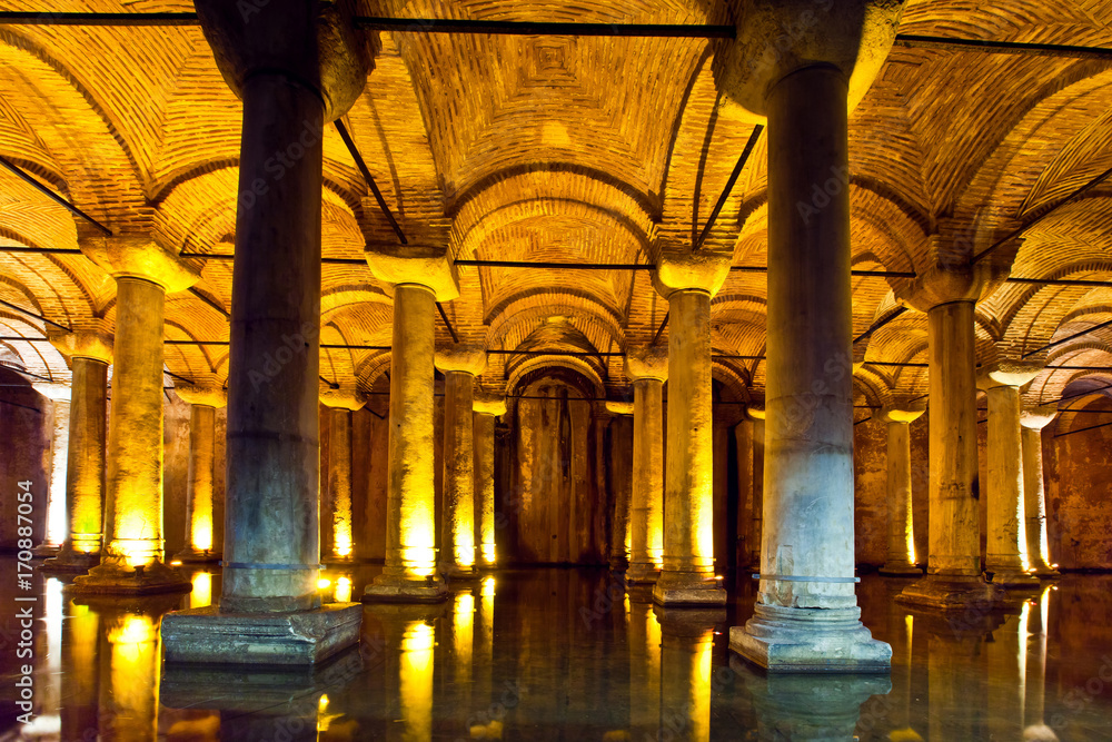 Basilica Cistern is the largest of several hundred ancient cisterns ...