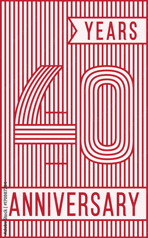 40 years anniversary logo. Vector and illustration. Line art ...