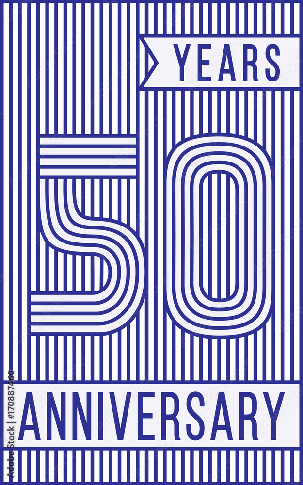 50 years anniversary logo. Vector and illustration. Line art ...