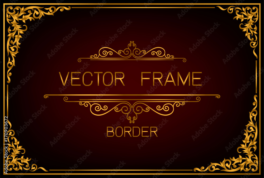 Gold Corner Border Vector