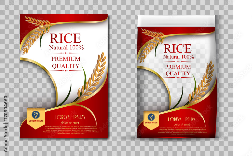 Rice Thailand food Logo Products and Fabric Background Thai Arts ...