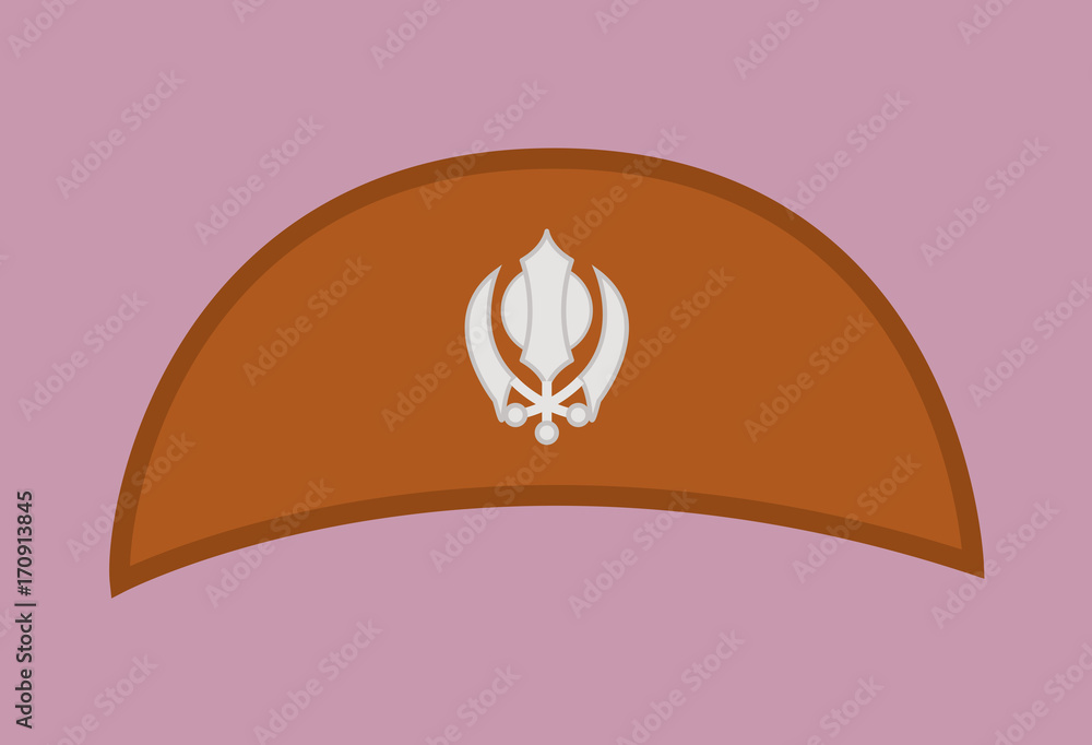 Khalsa Khanda Symbol Cap Vector Stock Vector | Adobe Stock