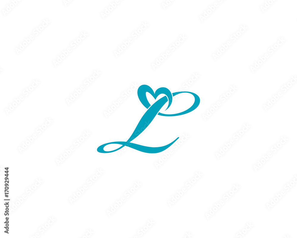 Letter L and heart shape Logo Icon 1 Stock Vector | Adobe Stock