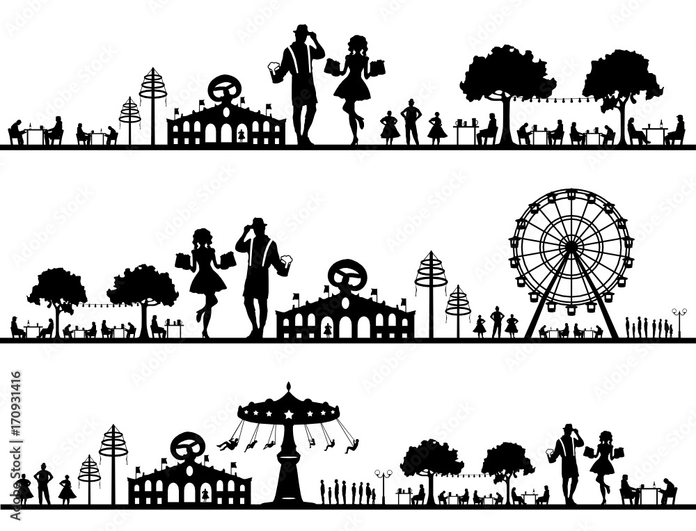 Silhouette Volksfest Stock Vector | Adobe Stock