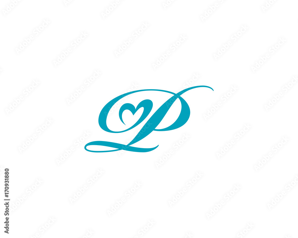 Letter P and heart shape Logo Icon 1 Stock Vector | Adobe Stock