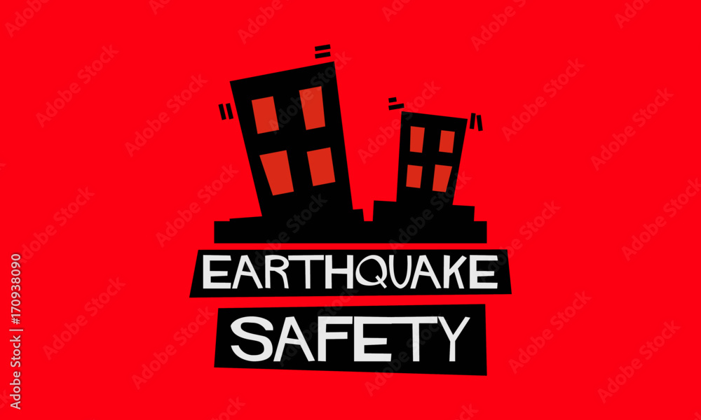 Earthquake Safety (Flat Style Vector Illustration Emergency Poster ...