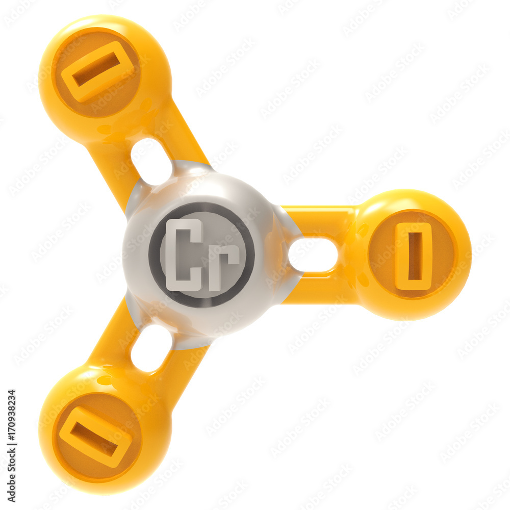 3d model of the chromium molecule isolated on white background ...