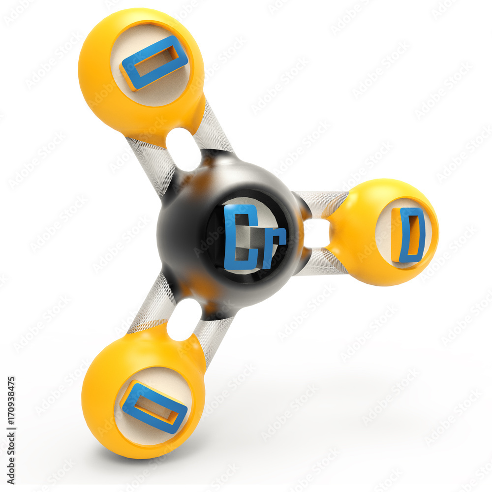 3d model of the chromium molecule isolated on white background ...